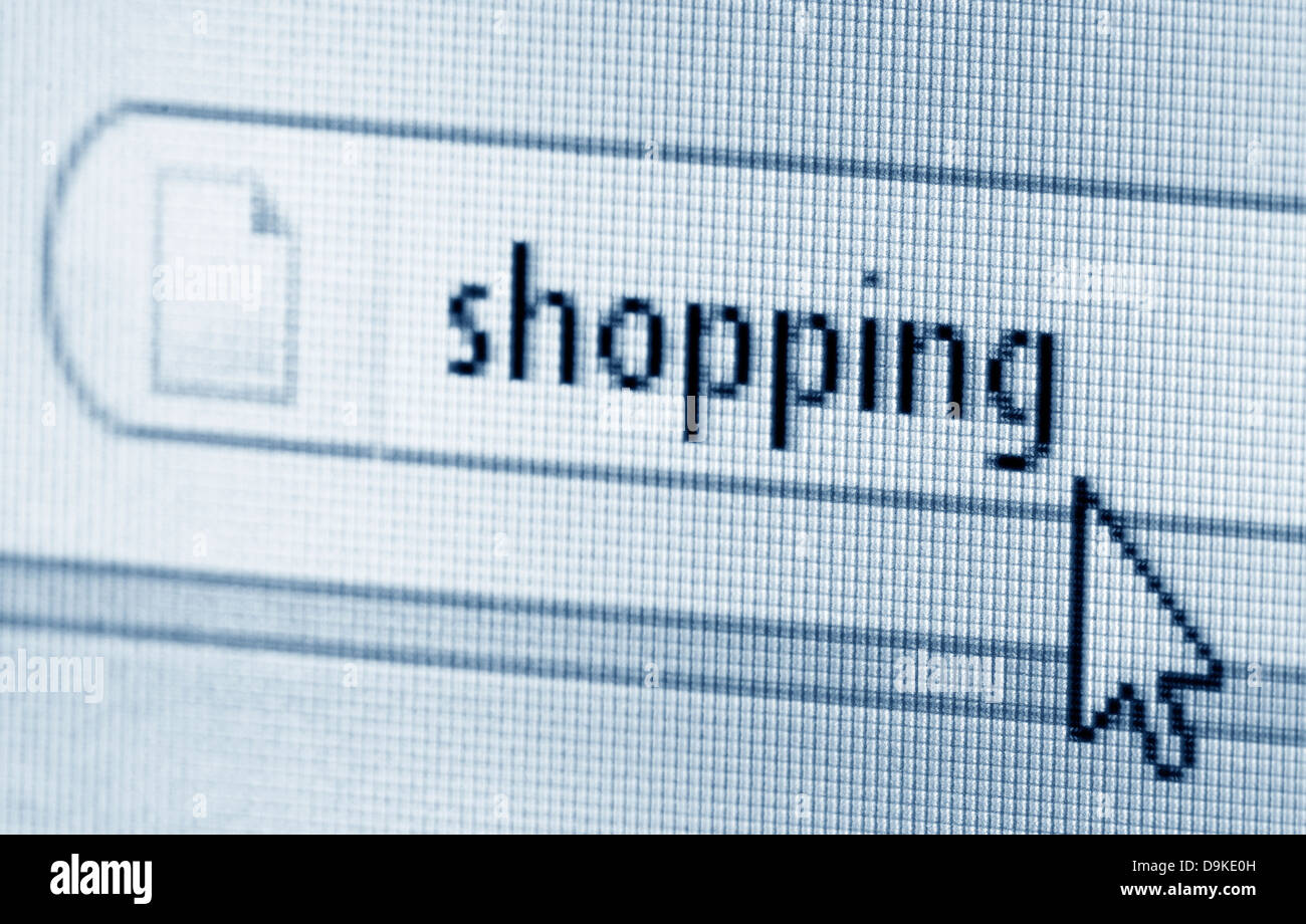Shopping, computer screen Stock Photo - Alamy