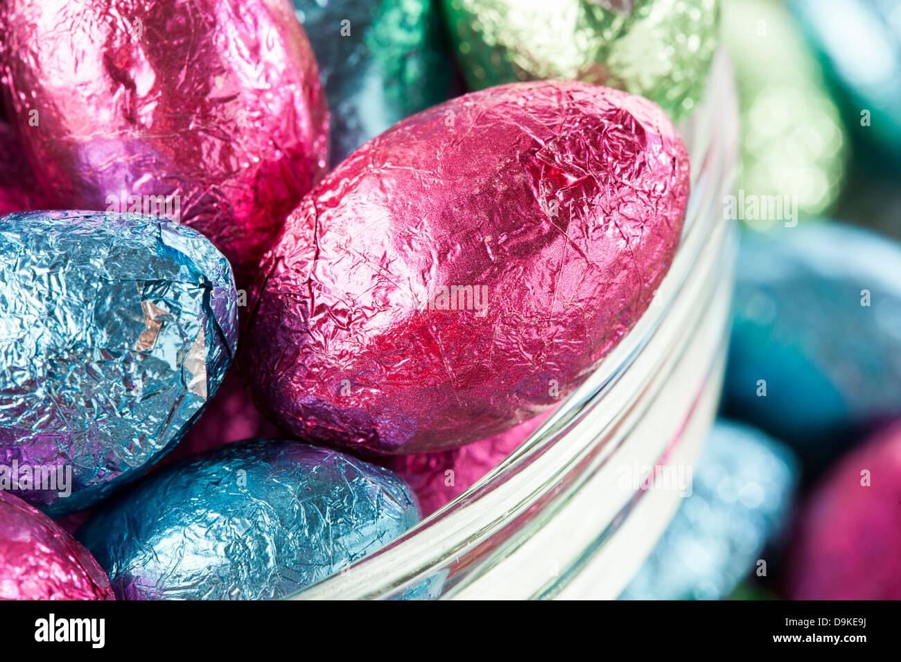 Colorful Chocolate Easter Egg Candy wrapped in foil Stock Photo - Alamy