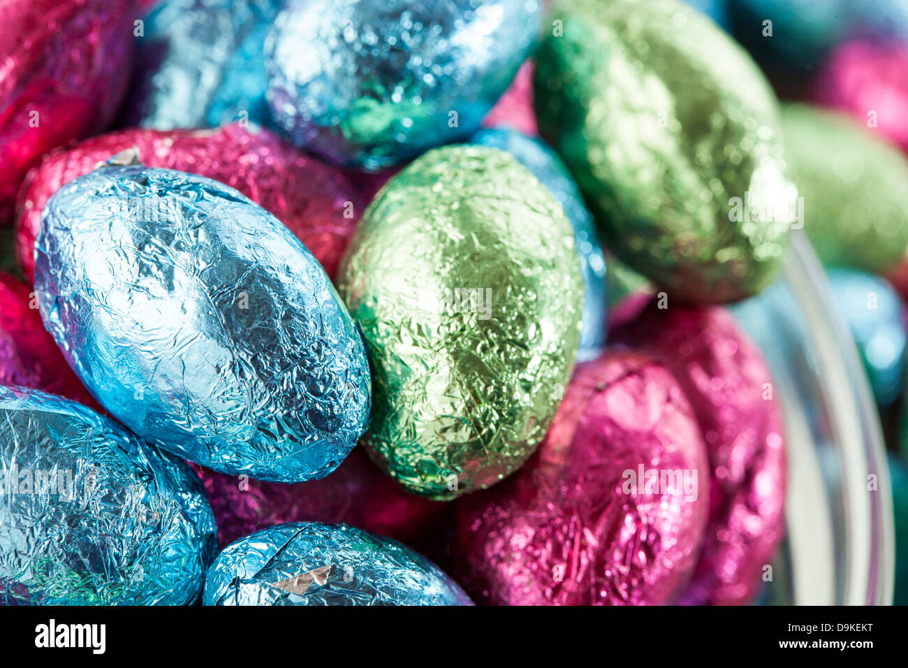 Colorful Chocolate Easter Egg Candy wrapped in foil Stock Photo - Alamy
