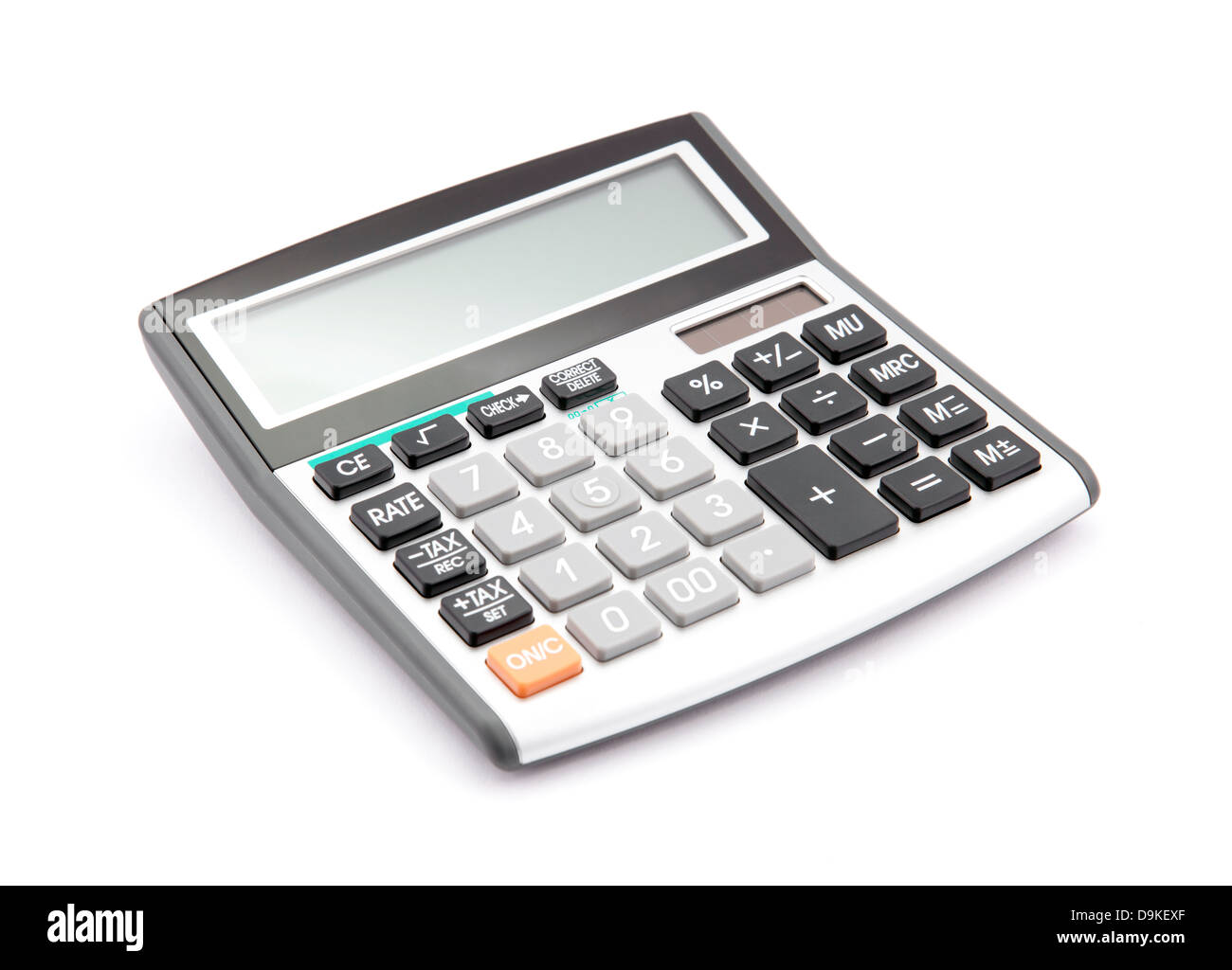 Calculator on white background Stock Photo - Alamy