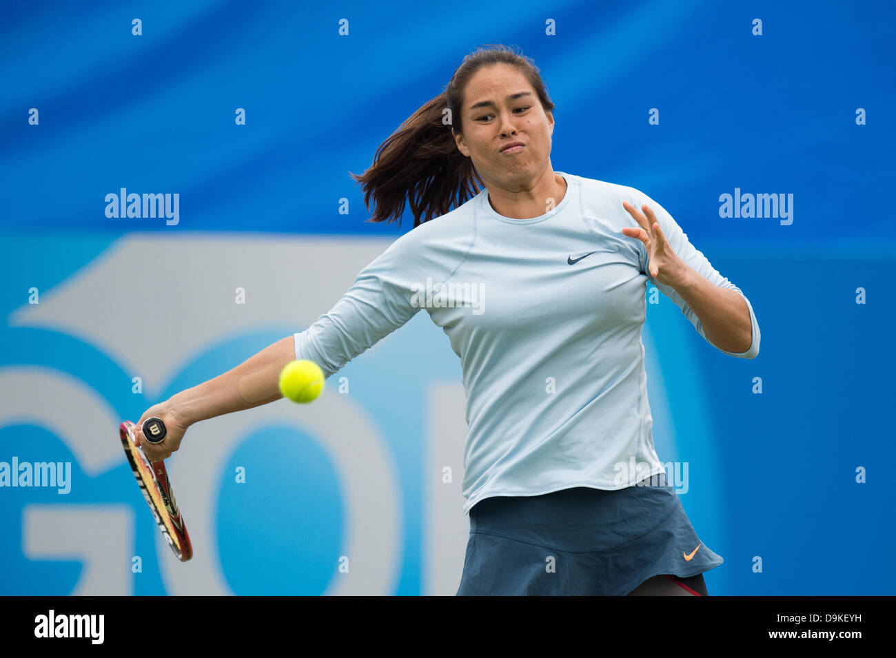 Eastbourne, UK - Friday 21st June: Jamie Hampton of the USA in action ...