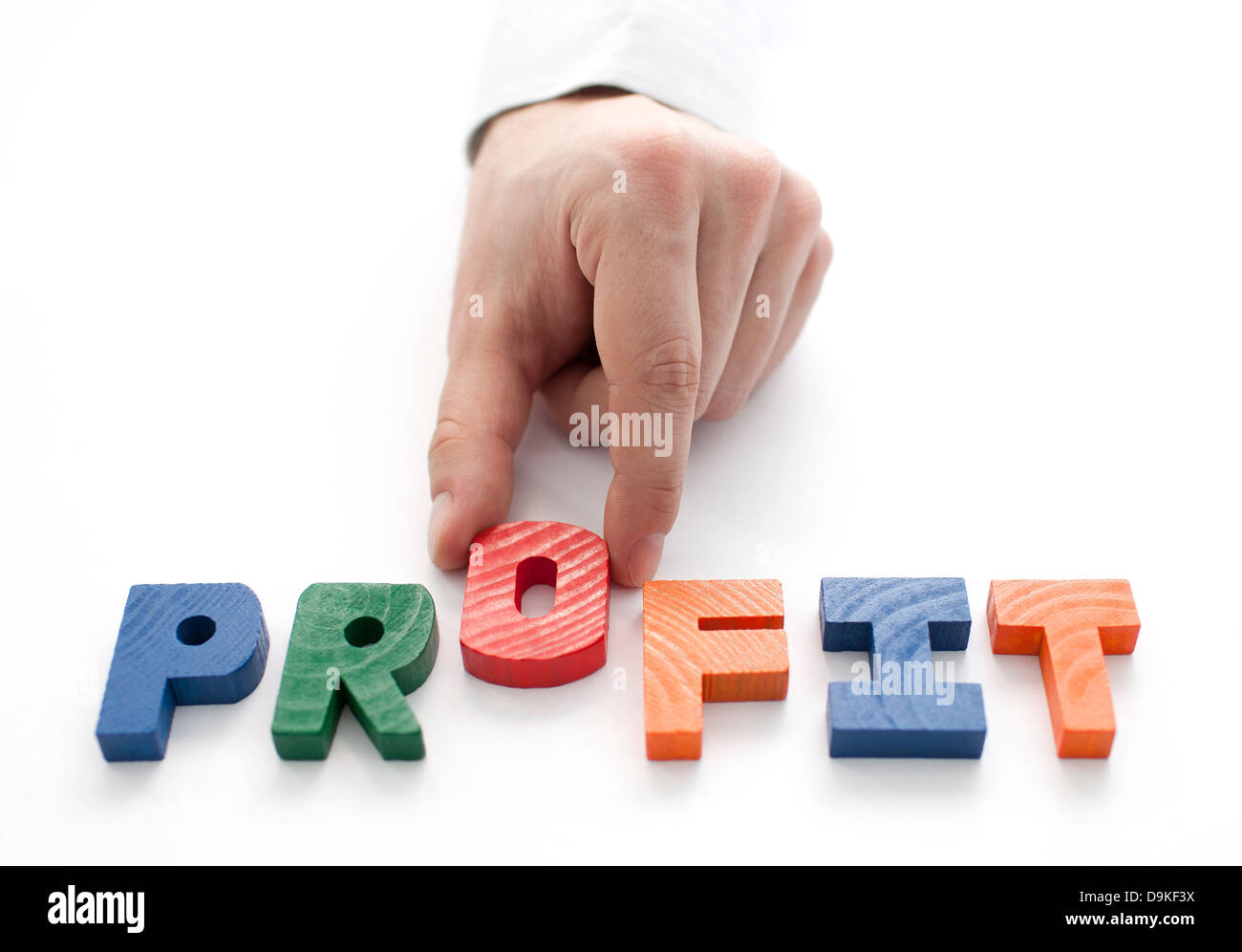 Hand and word Profit on white background Stock Photo - Alamy