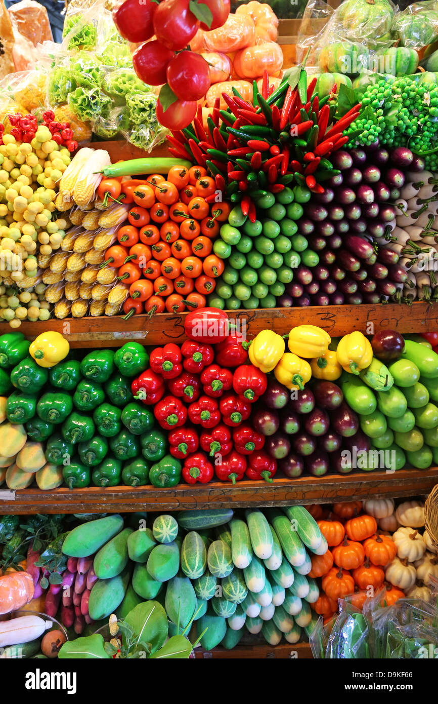 Fresh fruit and vegetables stall at Chatuchak Weekend Market, the Stock ...