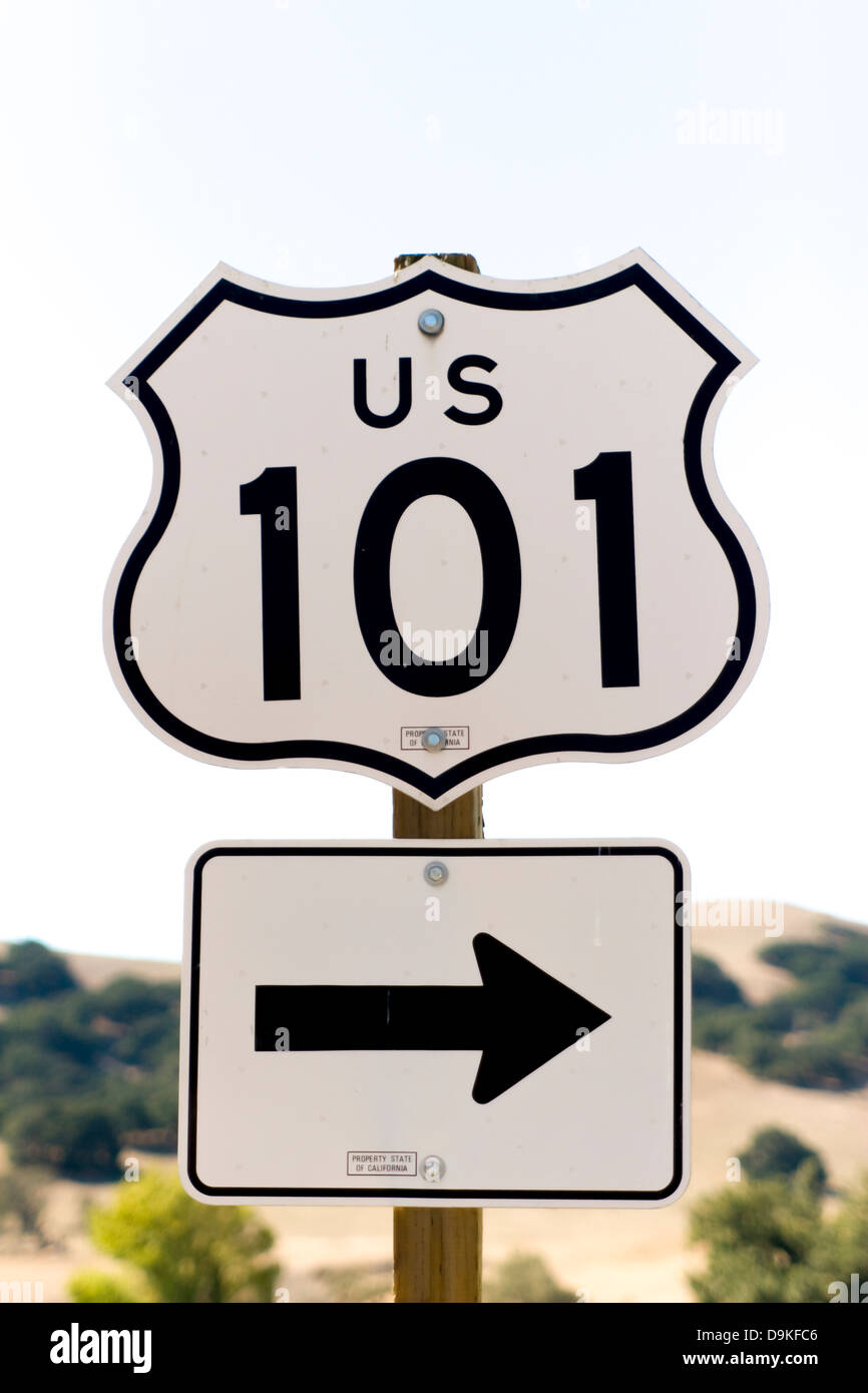 Sign post of Route 101 in US Stock Photo - Alamy