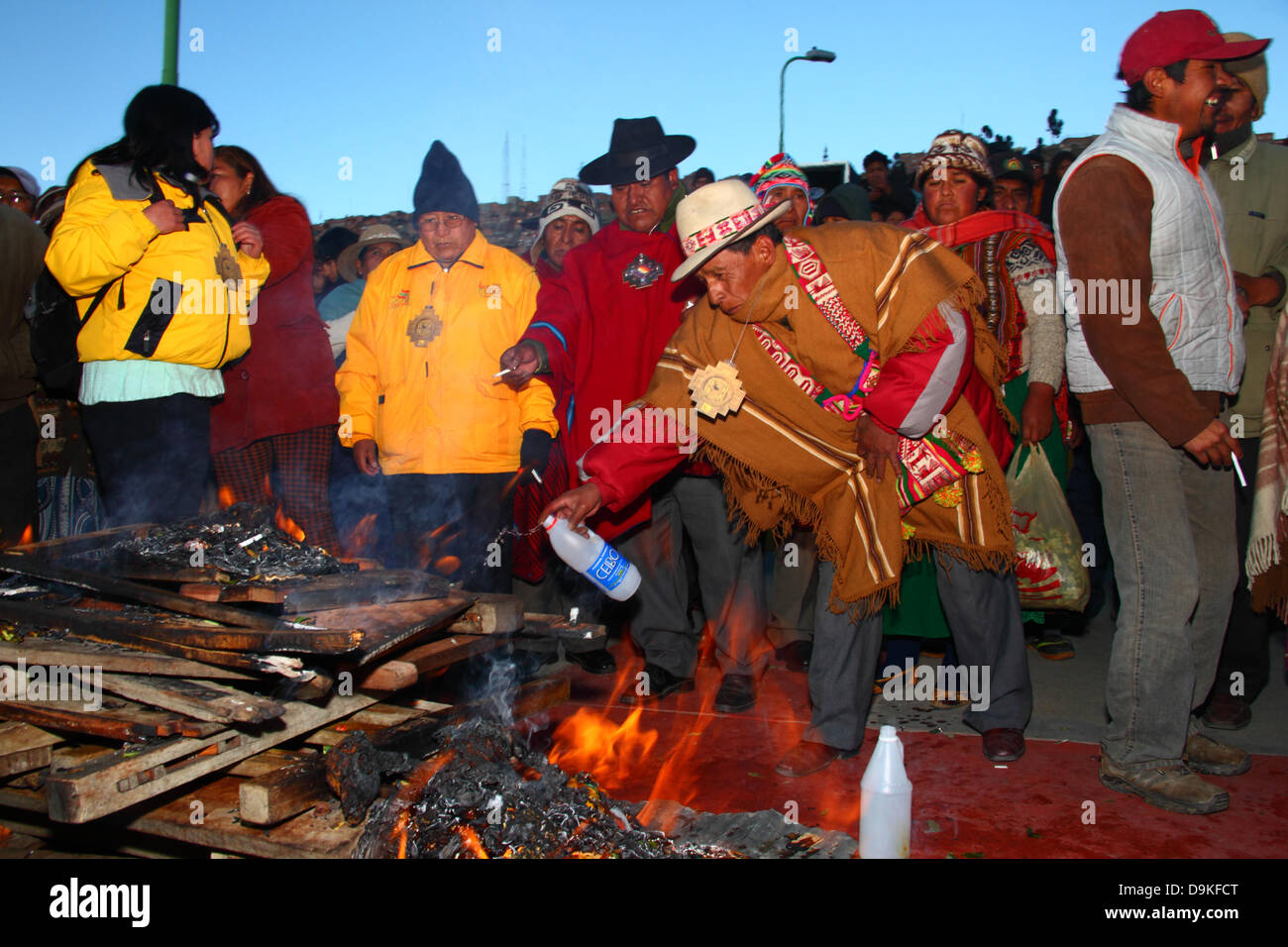 LA PAZ, BOLIVIA, 21st June. A male Aymara amauta or spiritual leader ...