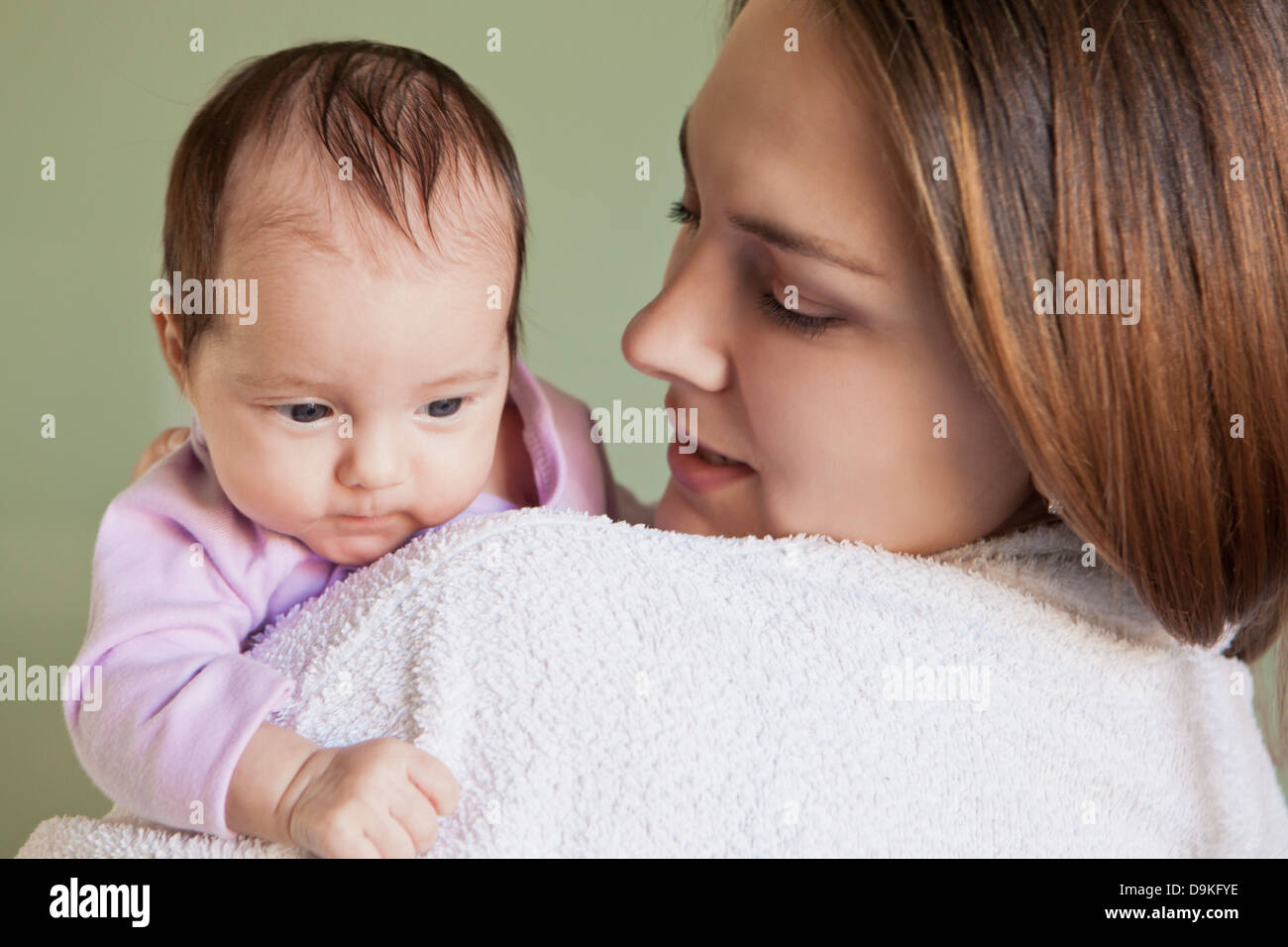 woman with newborn baby girl Stock Photo - Alamy
