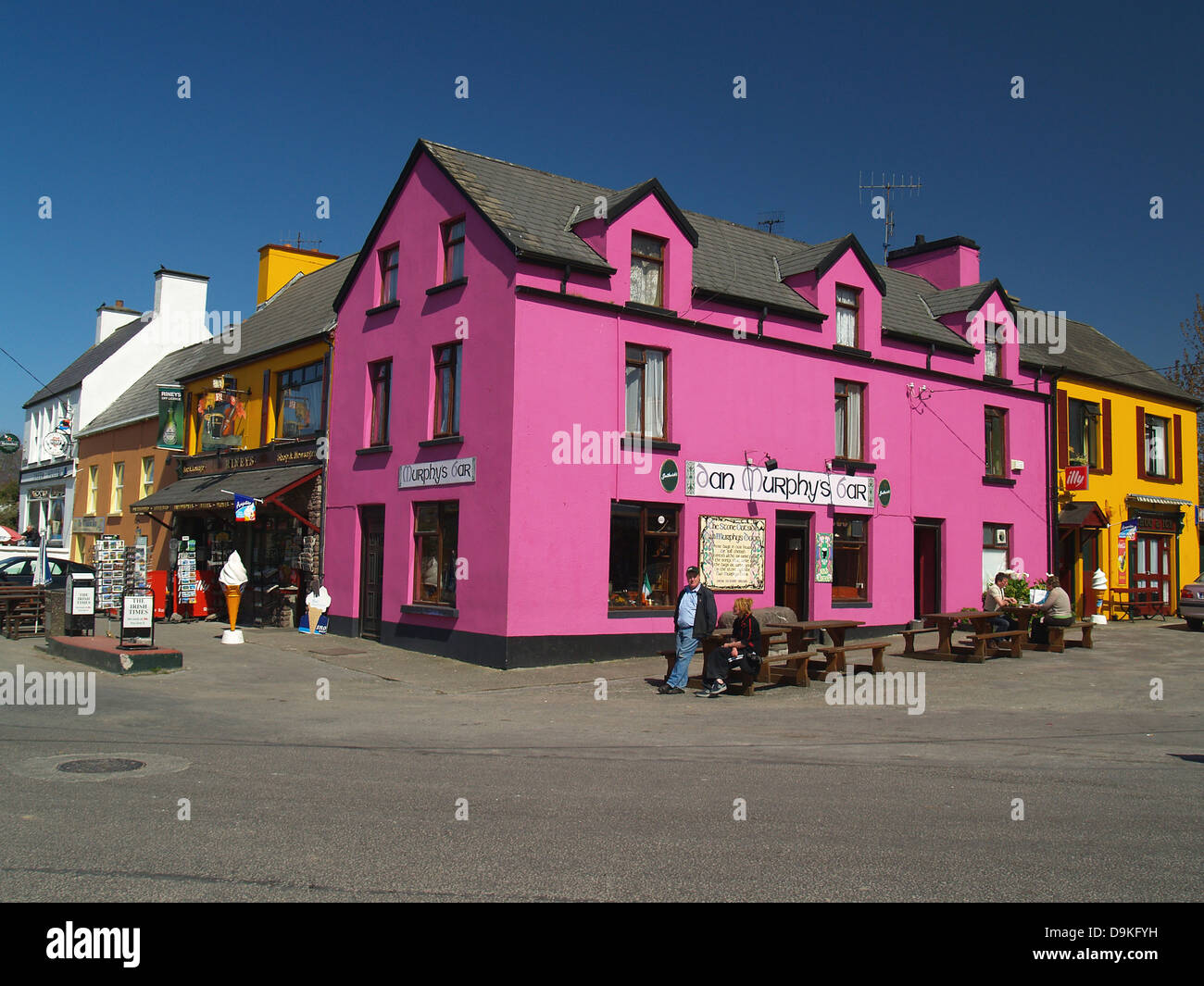 The brightly colored buildings of Sneem,County Kerry,Ireland Stock ...