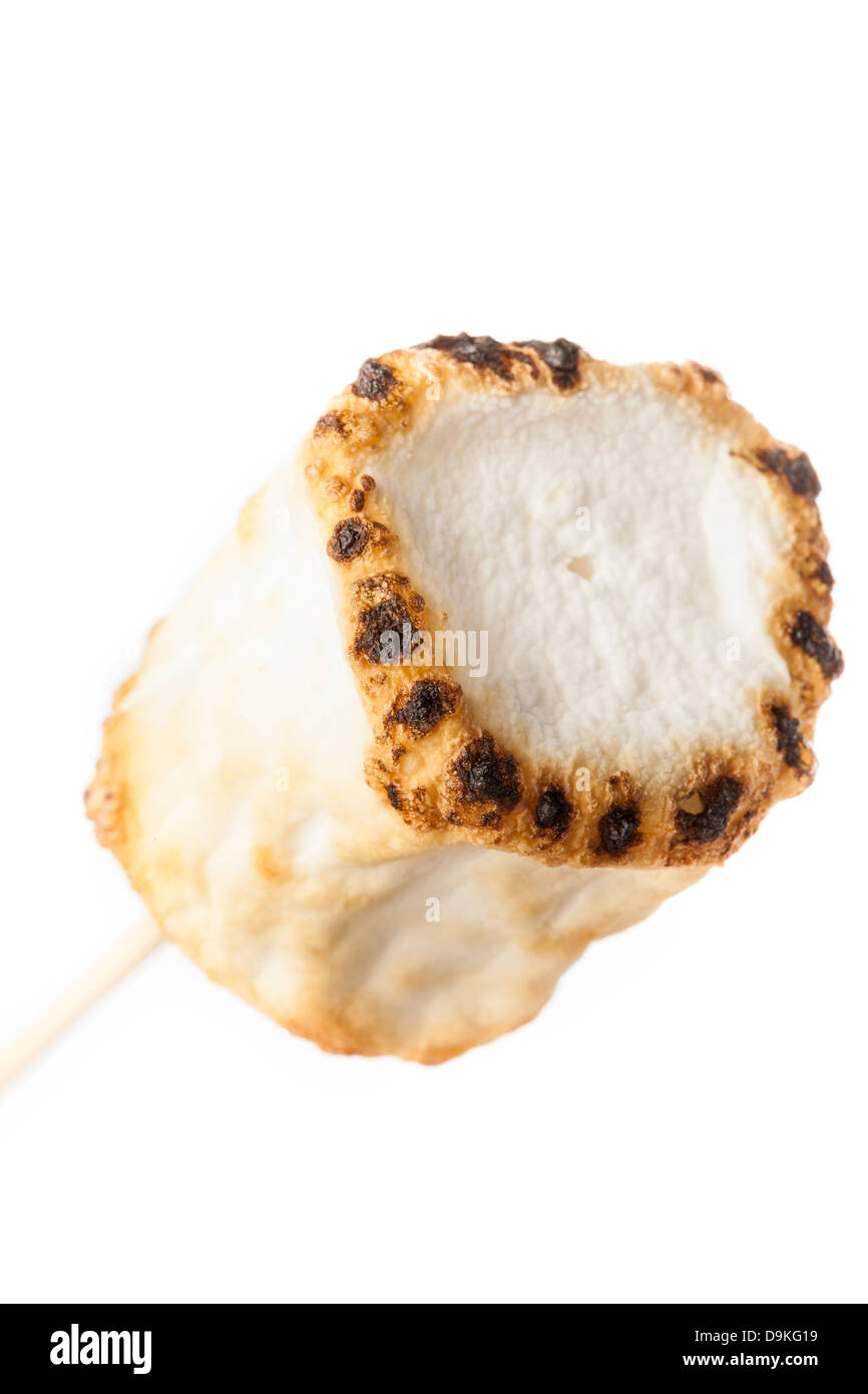 Delicious White Fluffy Roasted Marshmallows in front of a fire Stock ...