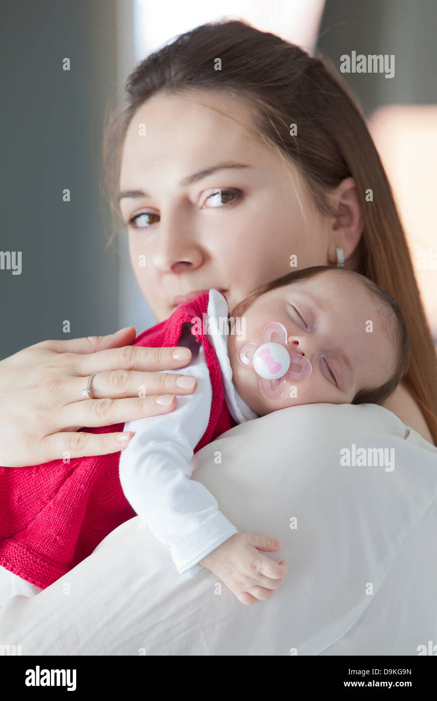 woman with newborn baby girl Stock Photo - Alamy