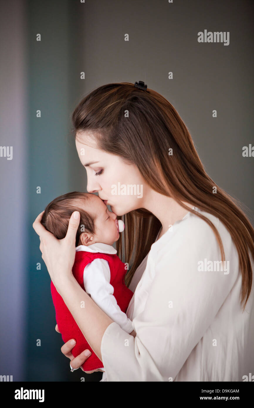 woman with newborn baby girl Stock Photo - Alamy