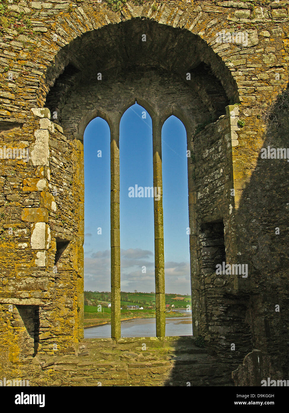 The lancet windows of the nave,Timoleague Friary,County Cork Stock ...