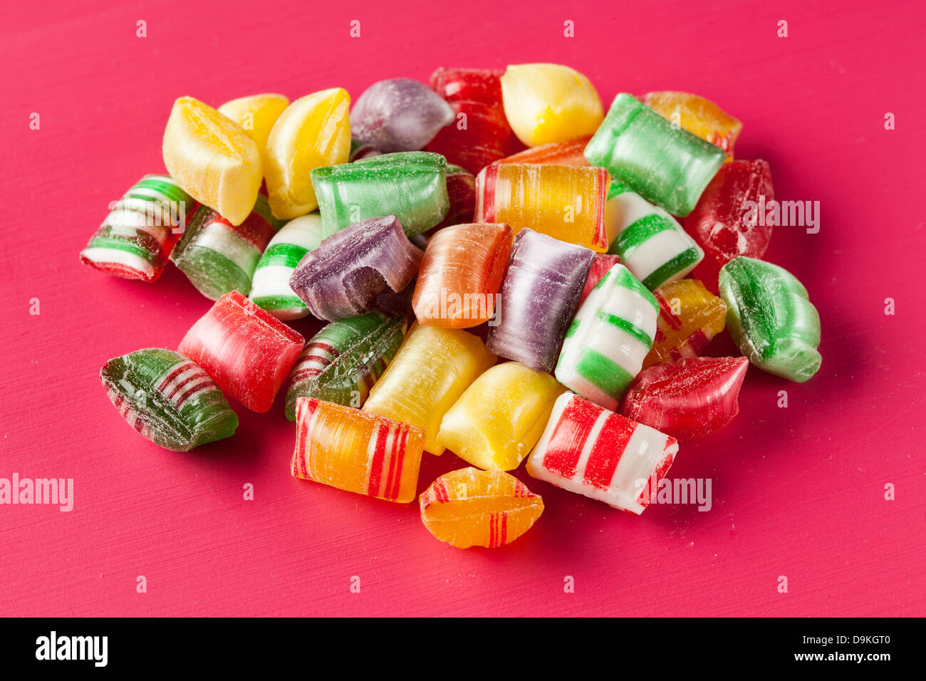 Colorful Sweet Hard Candy Mints against a bright background Stock Photo ...