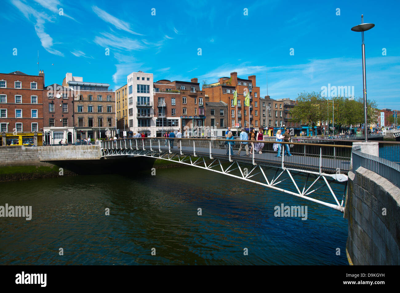 The Millenium Bridge (1999) central Dublin Ireland Europe Stock Photo ...