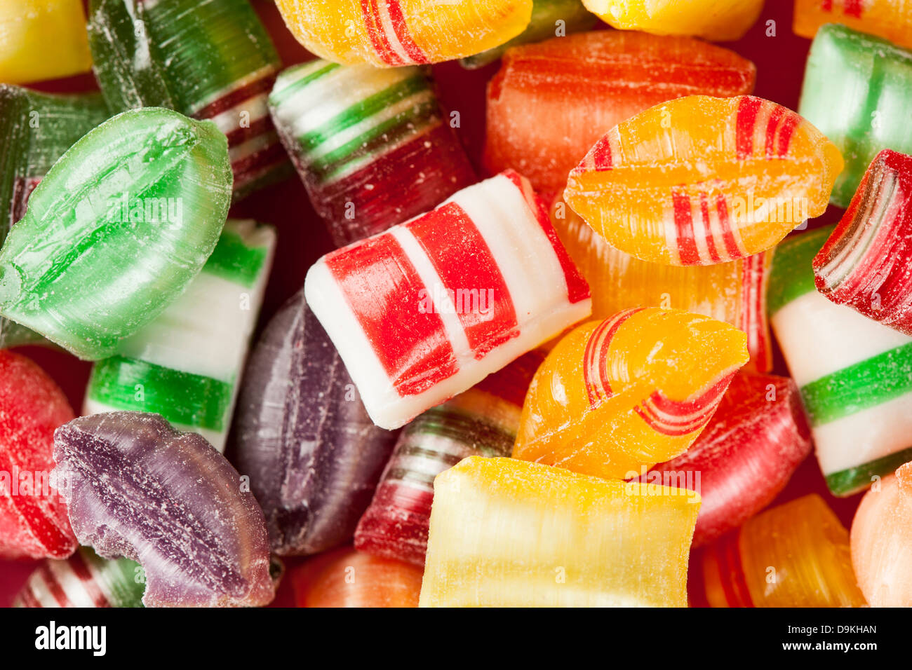 Colorful Sweet Hard Candy Mints against a bright background Stock Photo ...