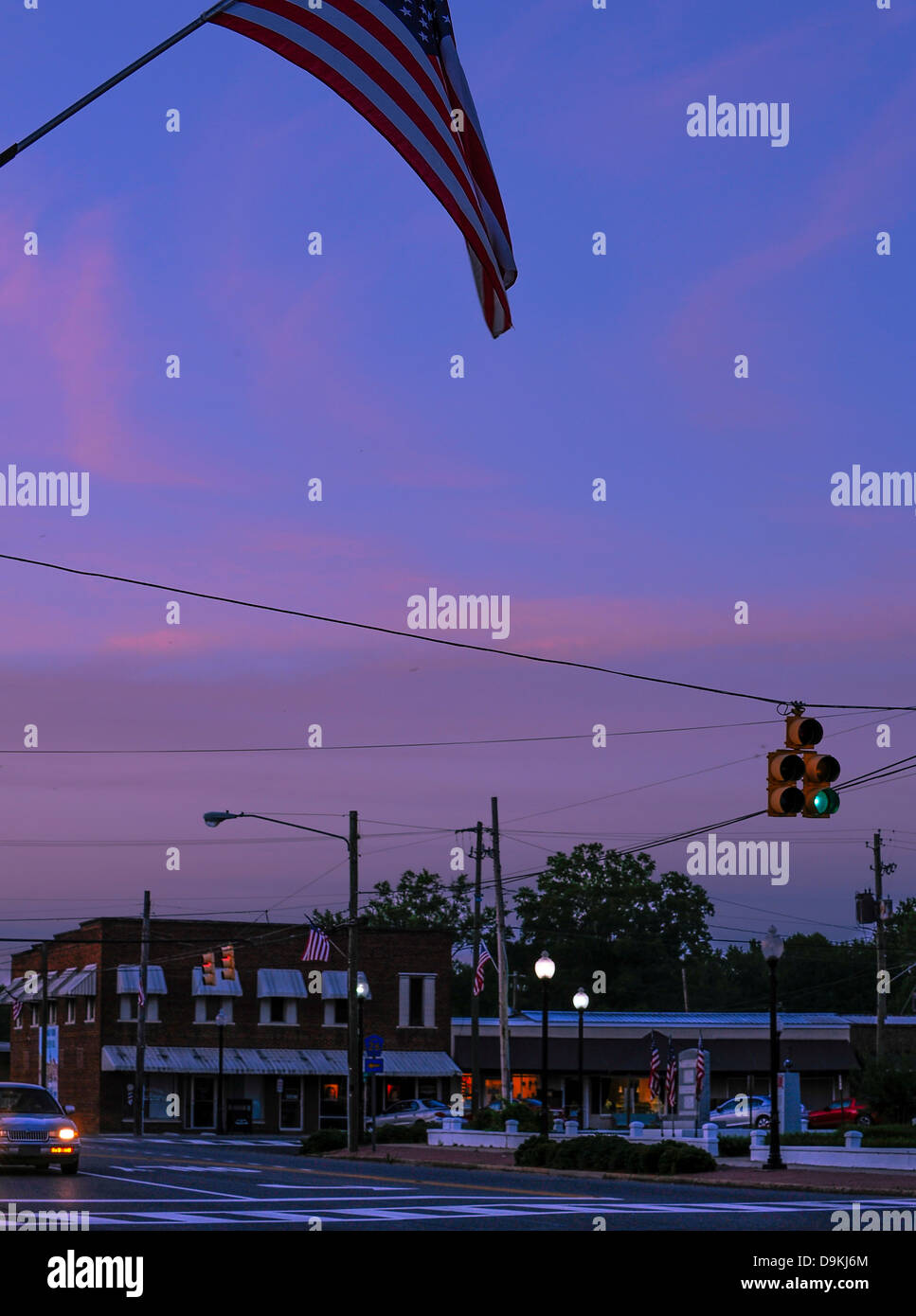 Main street in Vernon, Alabama on Flag Day, 2013 Stock Photo - Alamy