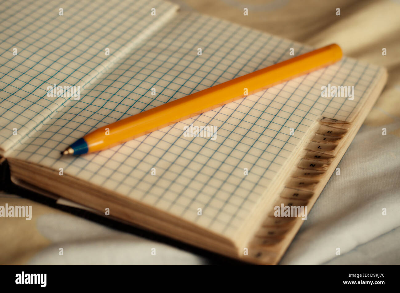 Vintage Notebook with pen Stock Photo - Alamy