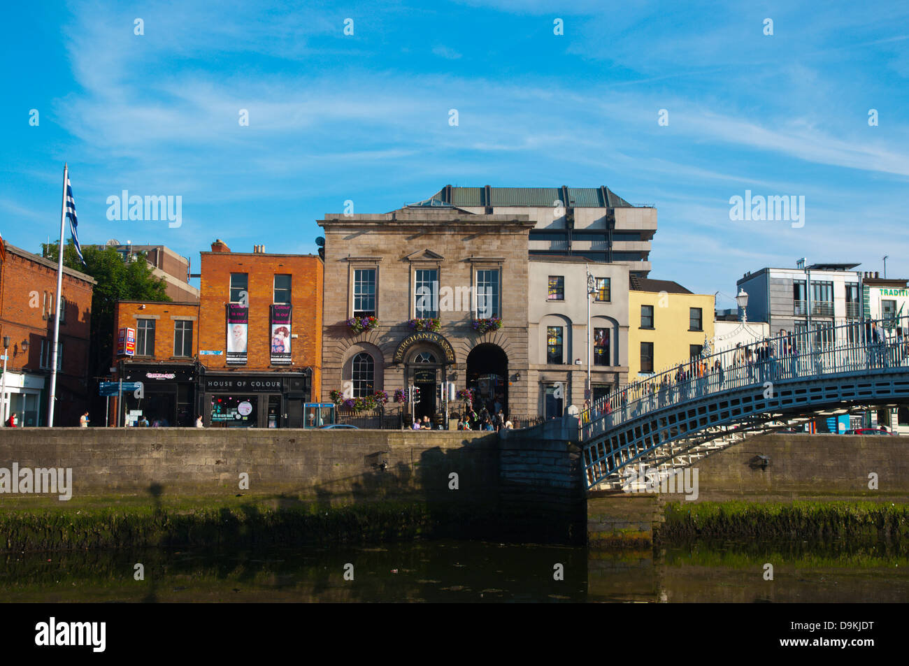 Liffey or Ha'Penny Bridge (1816) crossing River Liffey and leading to ...