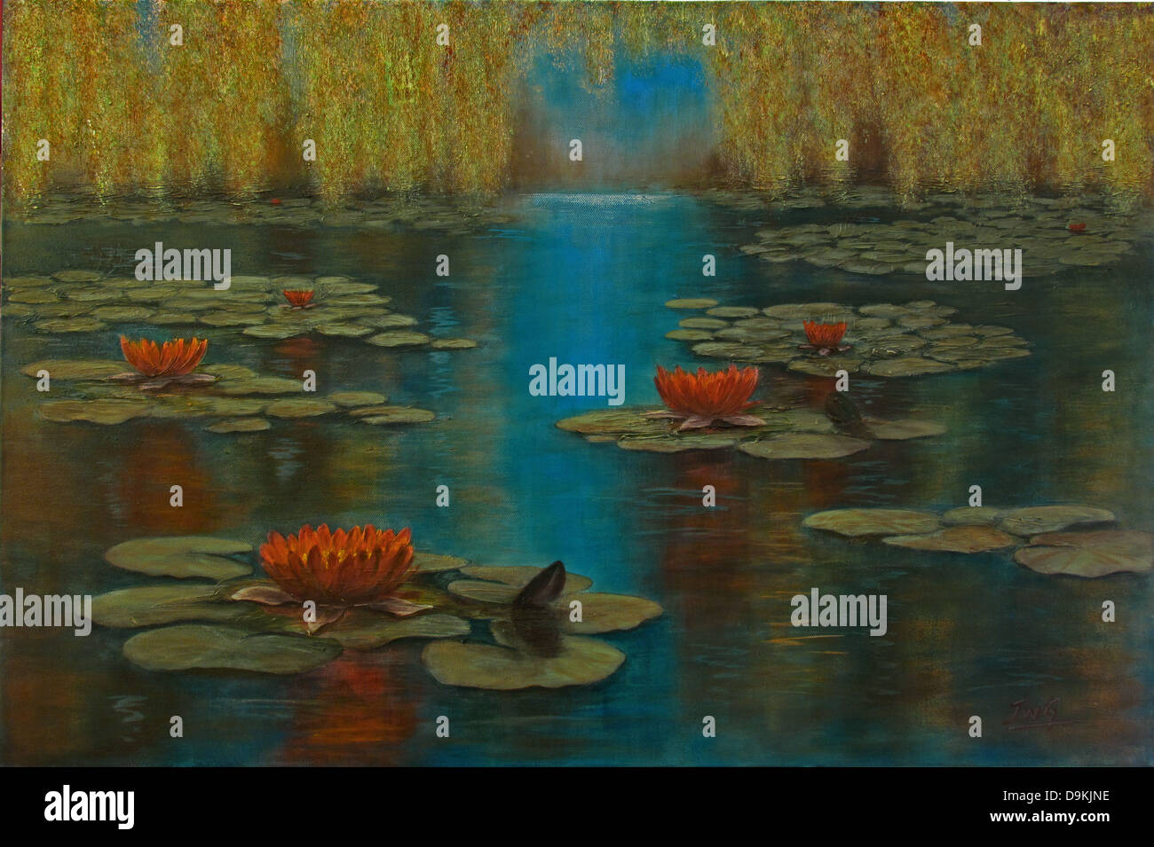 Water reflections painting hi-res stock photography and images - Alamy