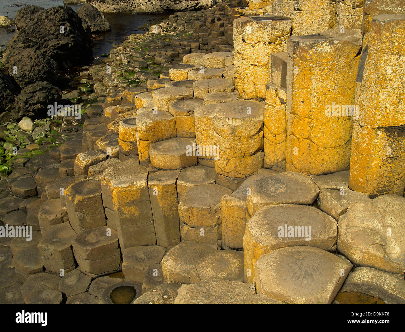 The basalt hexagonal columns of Giant's Causeway,Northern Ireland Stock ...