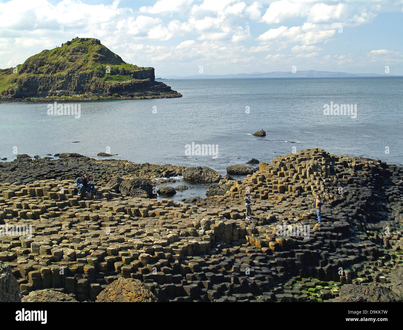 Hexagonal basalt columns of the Giant's Causeway,Northern Ireland Stock ...