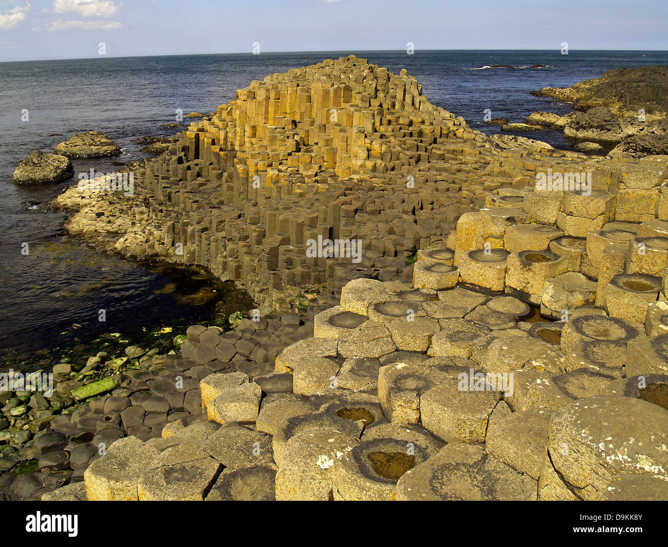 The hexagonal basalt columns of Giant's Causeway,Northern Ireland Stock ...