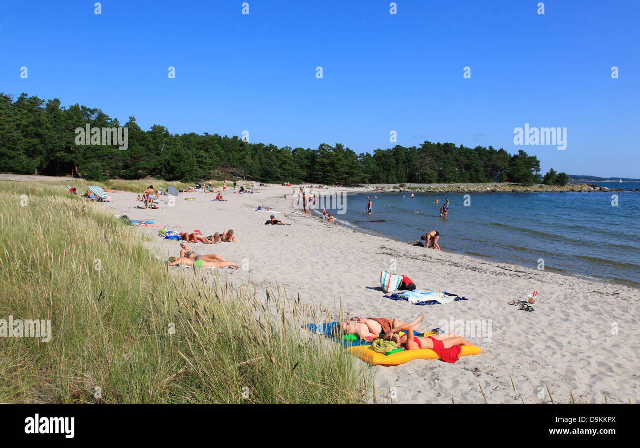 Storsand beach, Nattaroe Island, Stockholm Archipelago, baltic sea ...
