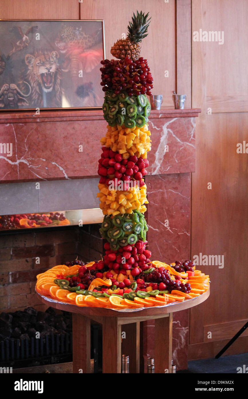 Pictured is a fruit tower Stock Photo - Alamy