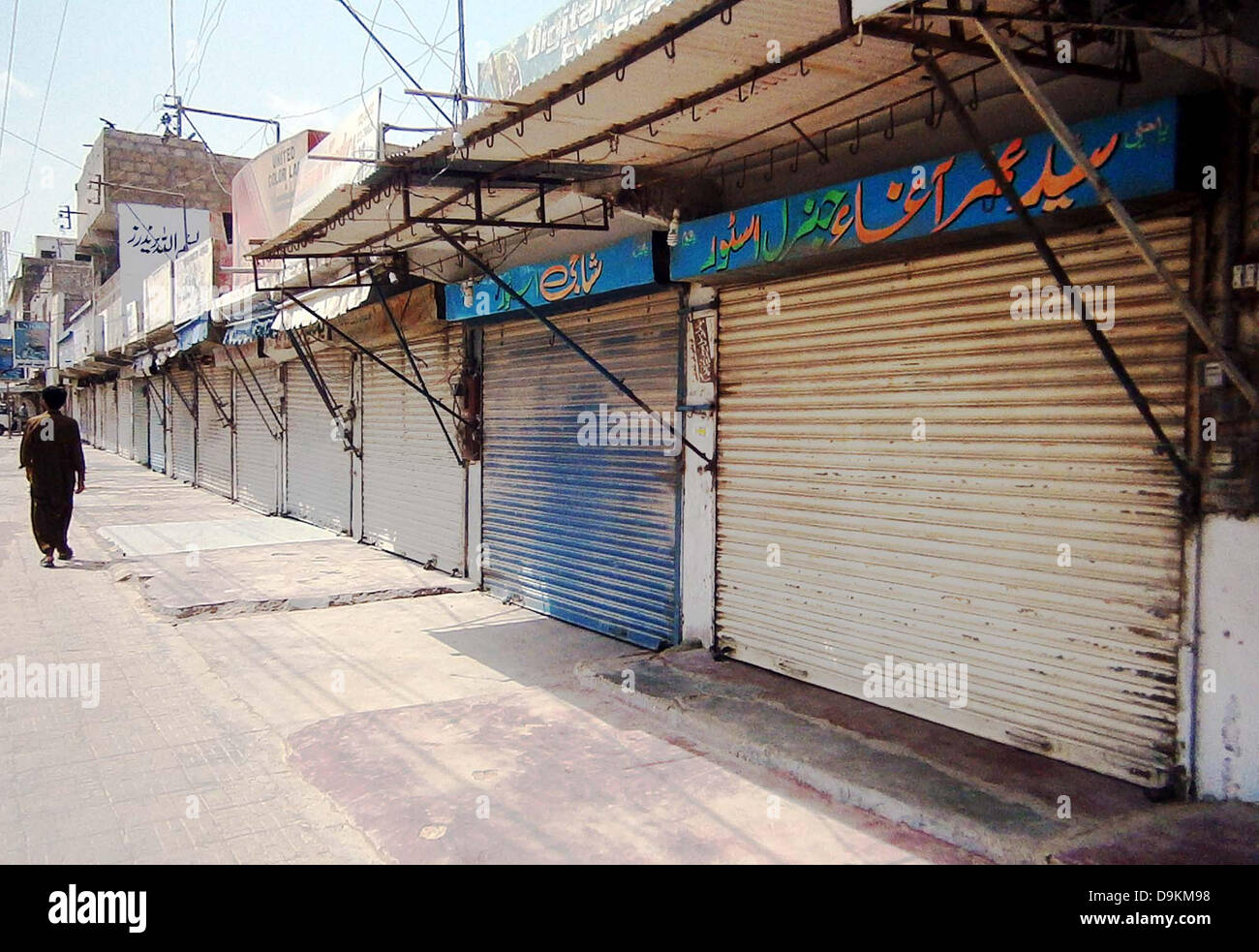 Shops seen closed during shutter down strike called by Balochistan ...