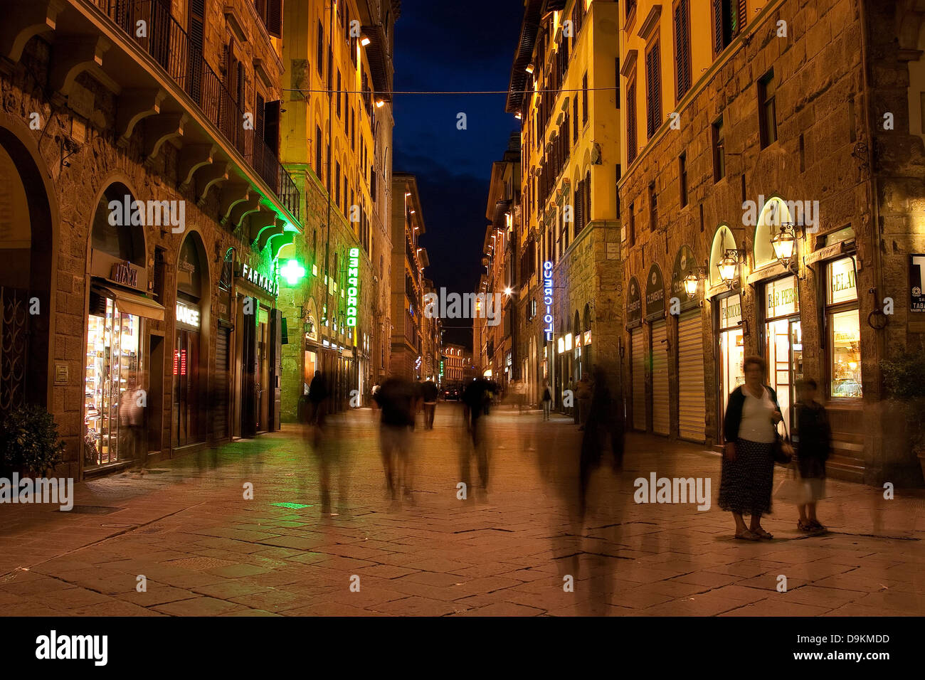 Long exposure image taken at night in Via dei Calzaiuoli, Florence ...