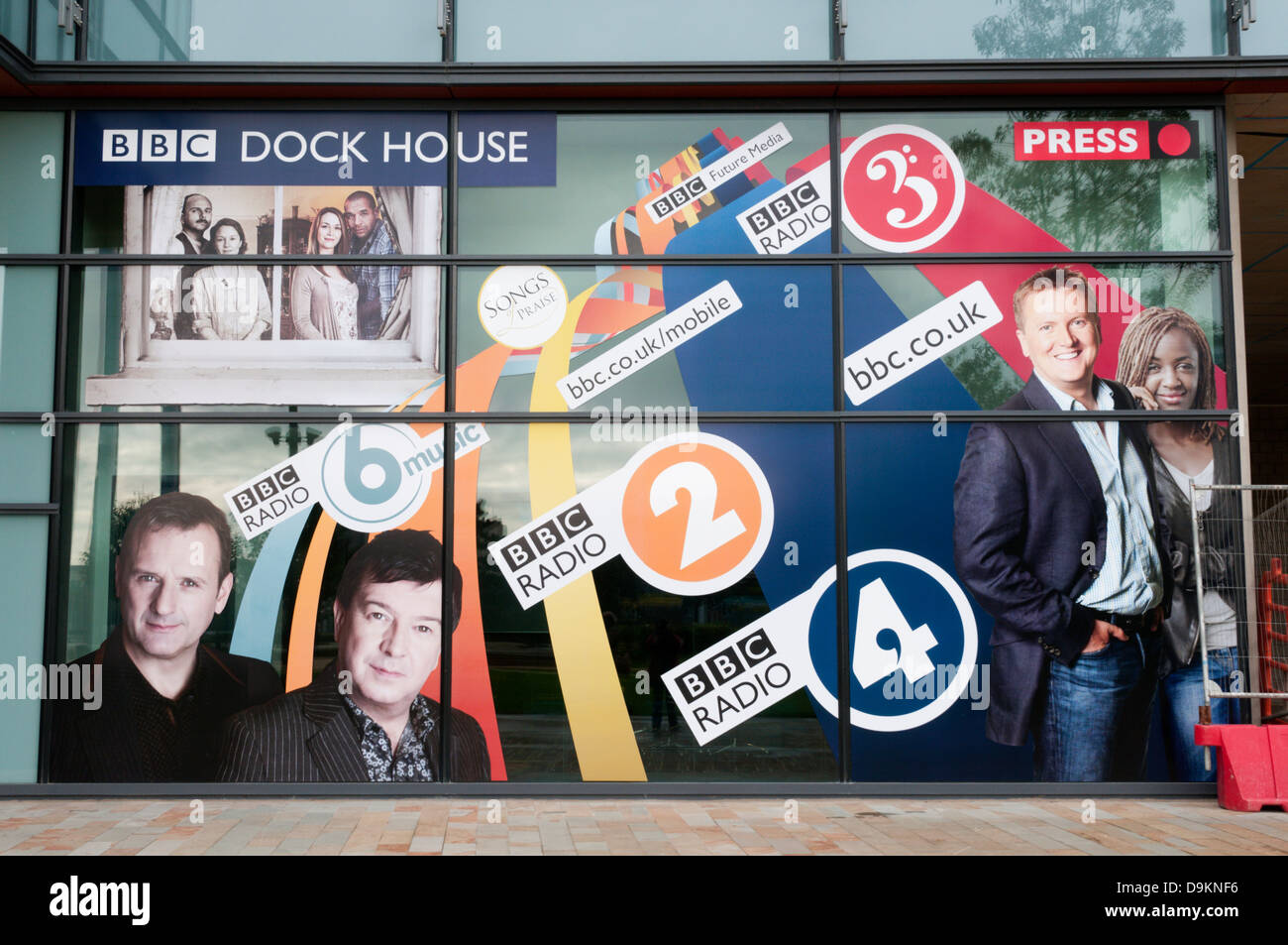 Window display at BBC Dock House, MediaCityUK at Salford Quays, Greater ...