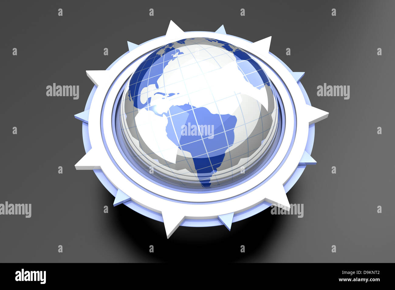A abstract, global compass. 3d rendered Illustration Stock Photo - Alamy