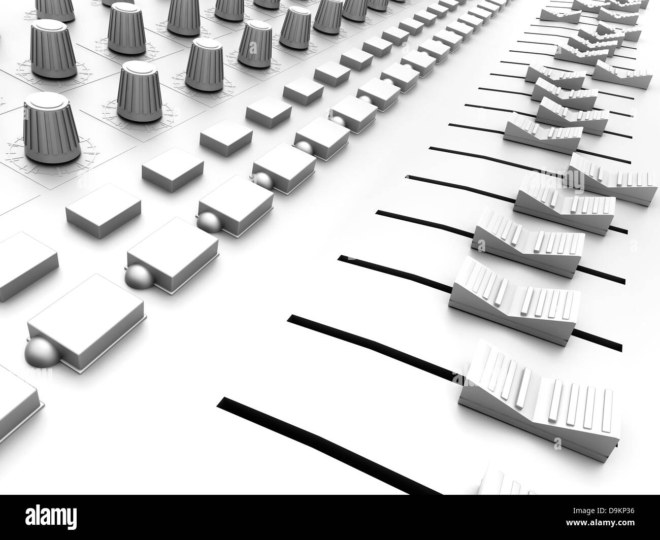 A Mixing board. 3D rendered illustration Stock Photo - Alamy