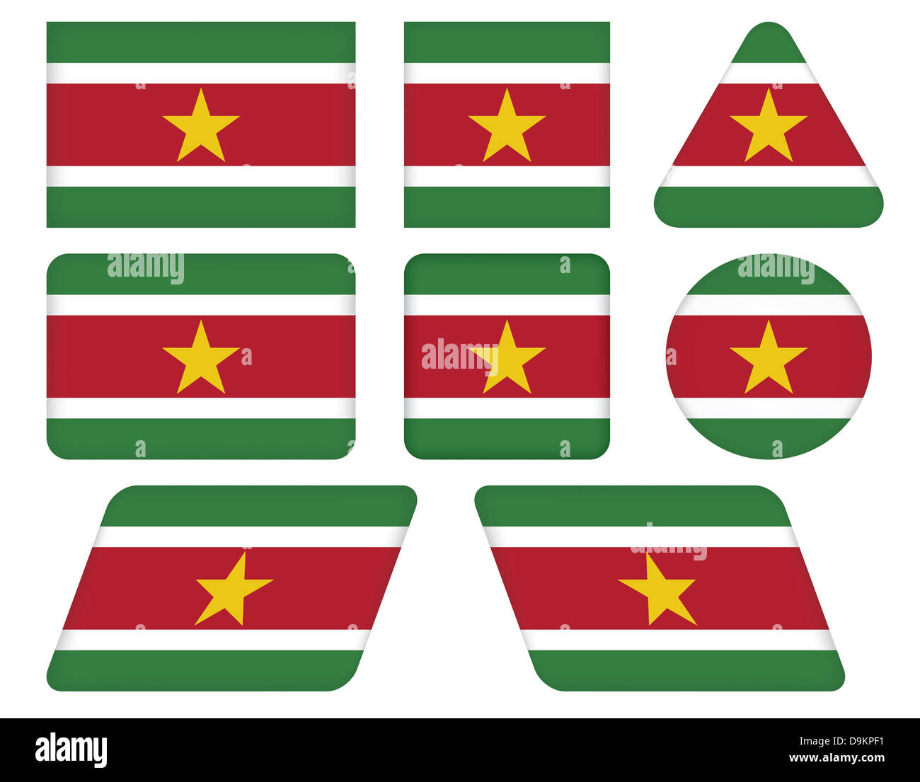 set of buttons with flag of Suriname Stock Photo - Alamy