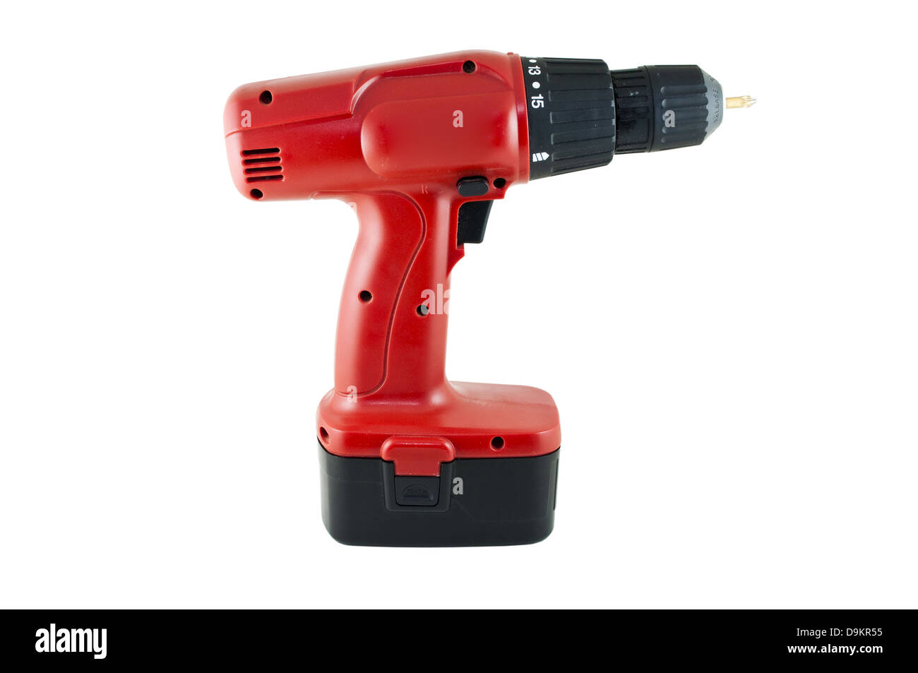 red cordless drill isolated on white background Stock Photo - Alamy