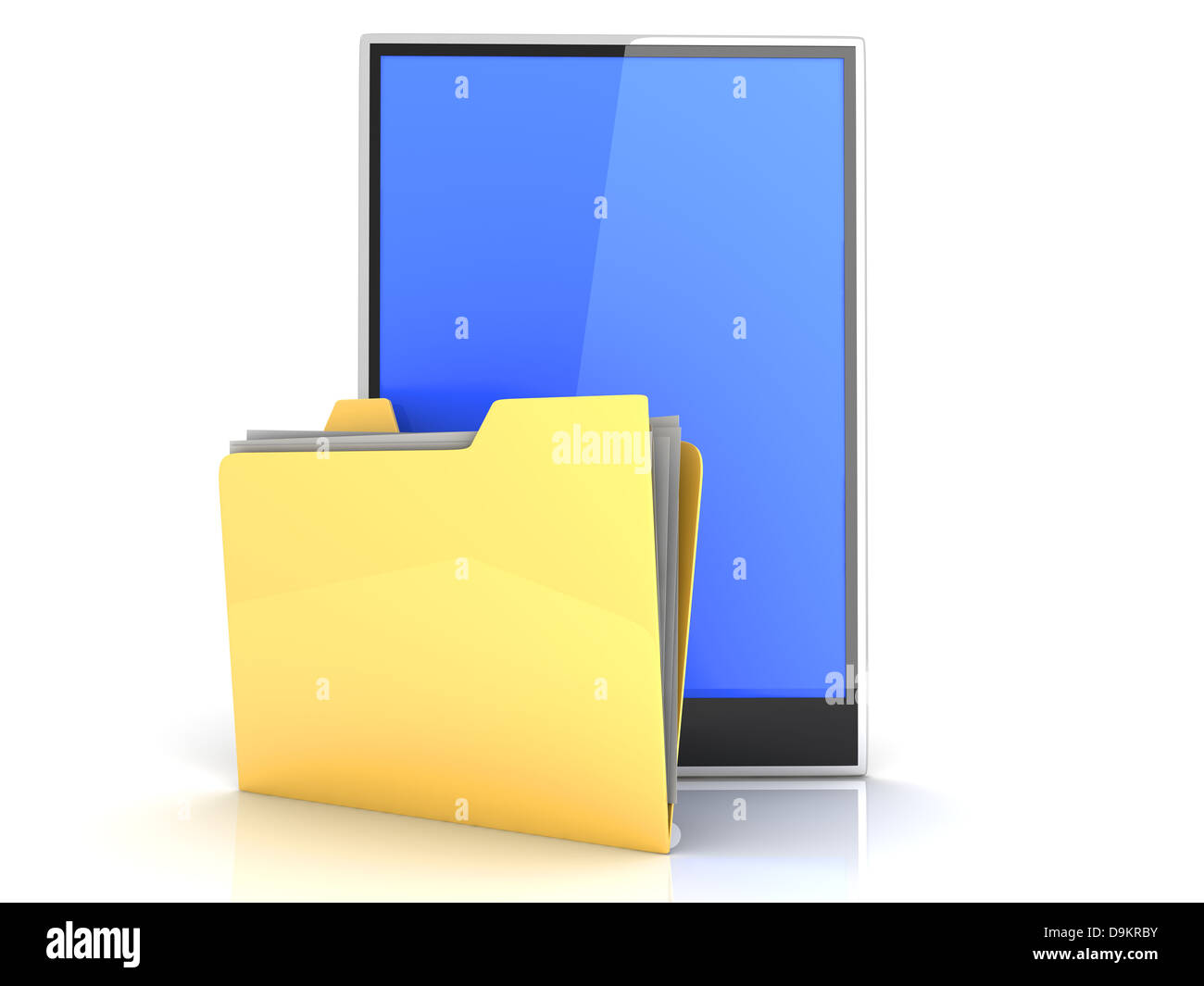 A Tablet PC / Pad device. 3D rendered illustration. Isolated on white ...