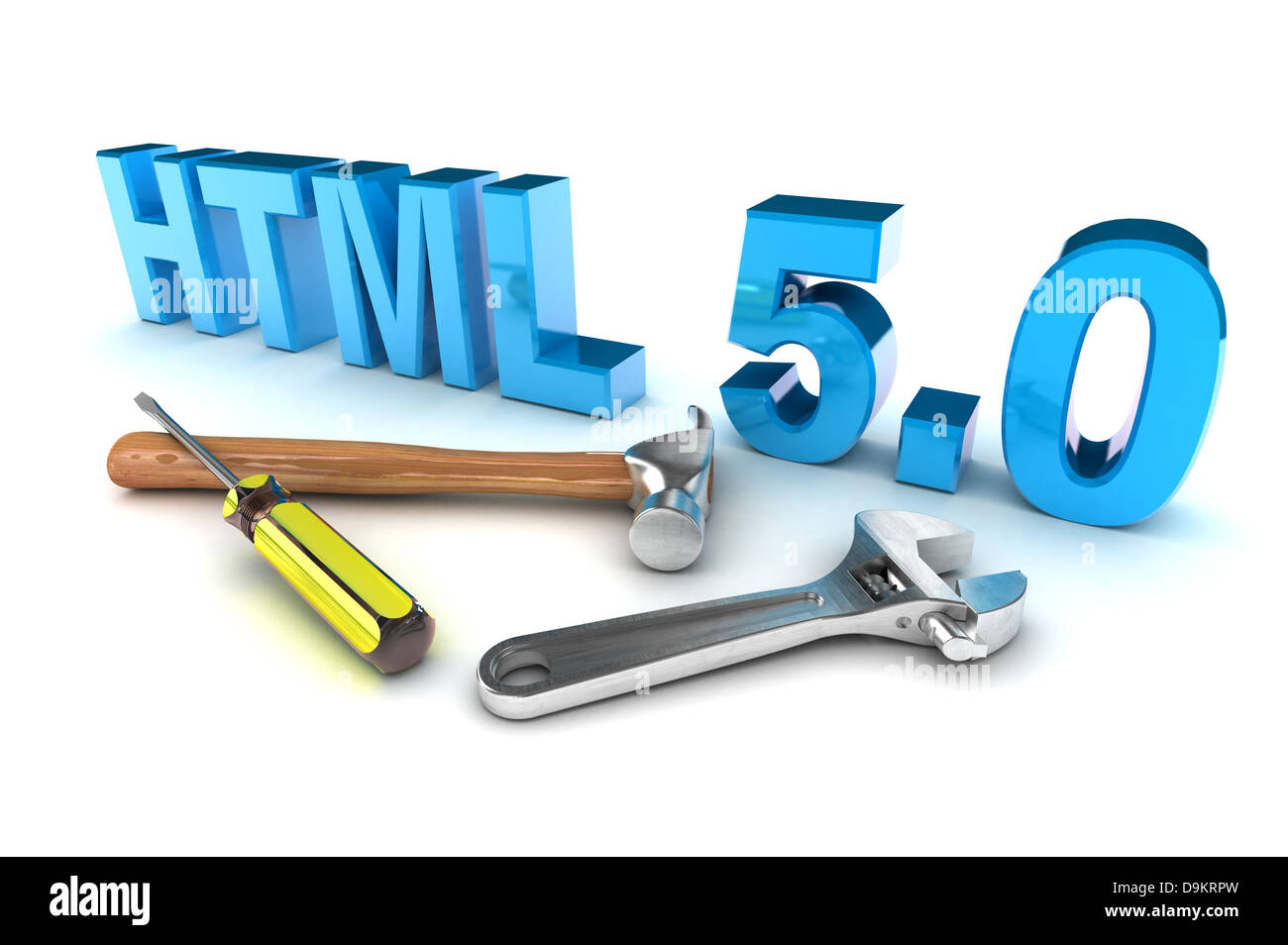 A Colourful 3d Rendered HTML 5 Tools Concept Illustration Stock Photo ...