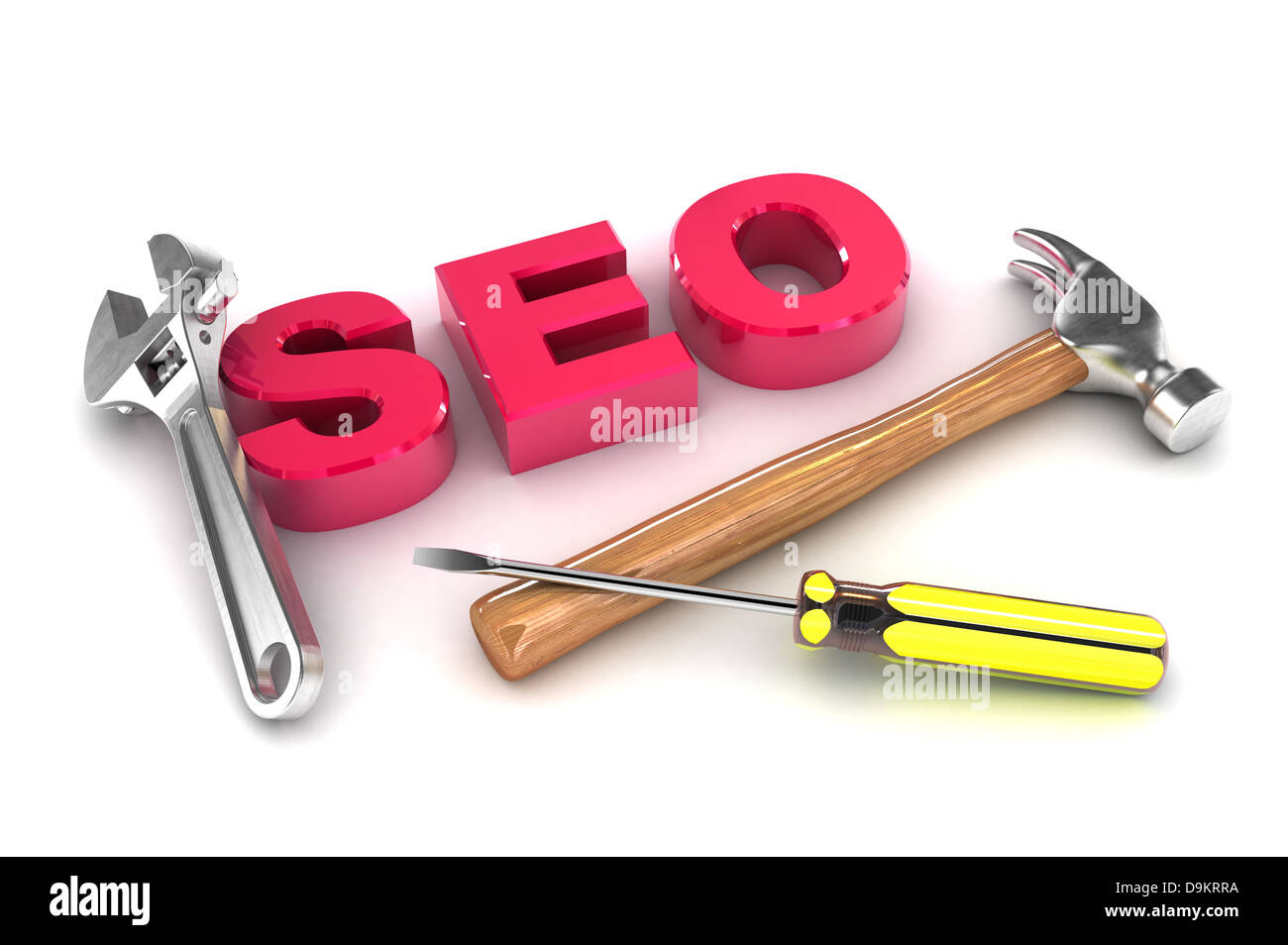 A Colourful 3d Rendered SEO Tools Concept Illustration Stock Photo - Alamy
