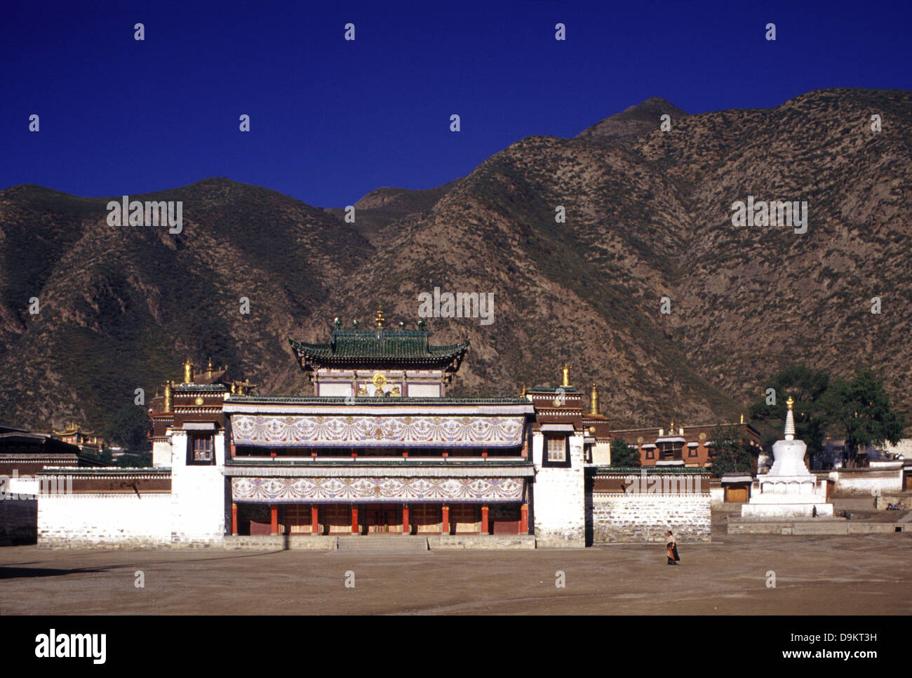 View of Labuleng Si or Labrang monastery one of the six great ...