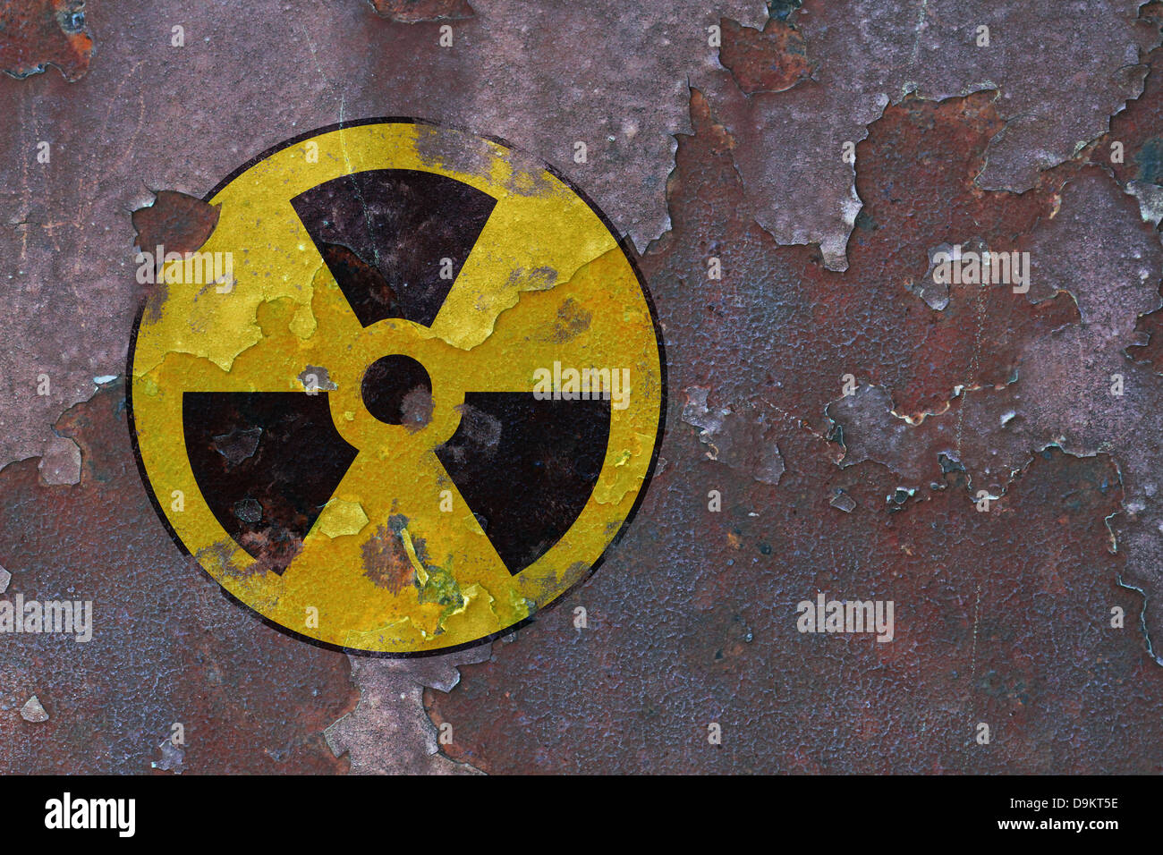 a weathered Radioactive sign on rusty metal Stock Photo - Alamy