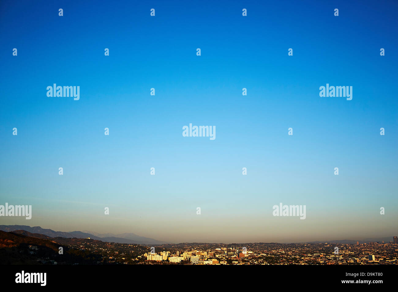 Cityscape and clear blue sky, Los Angeles, California, USA Stock Photo ...