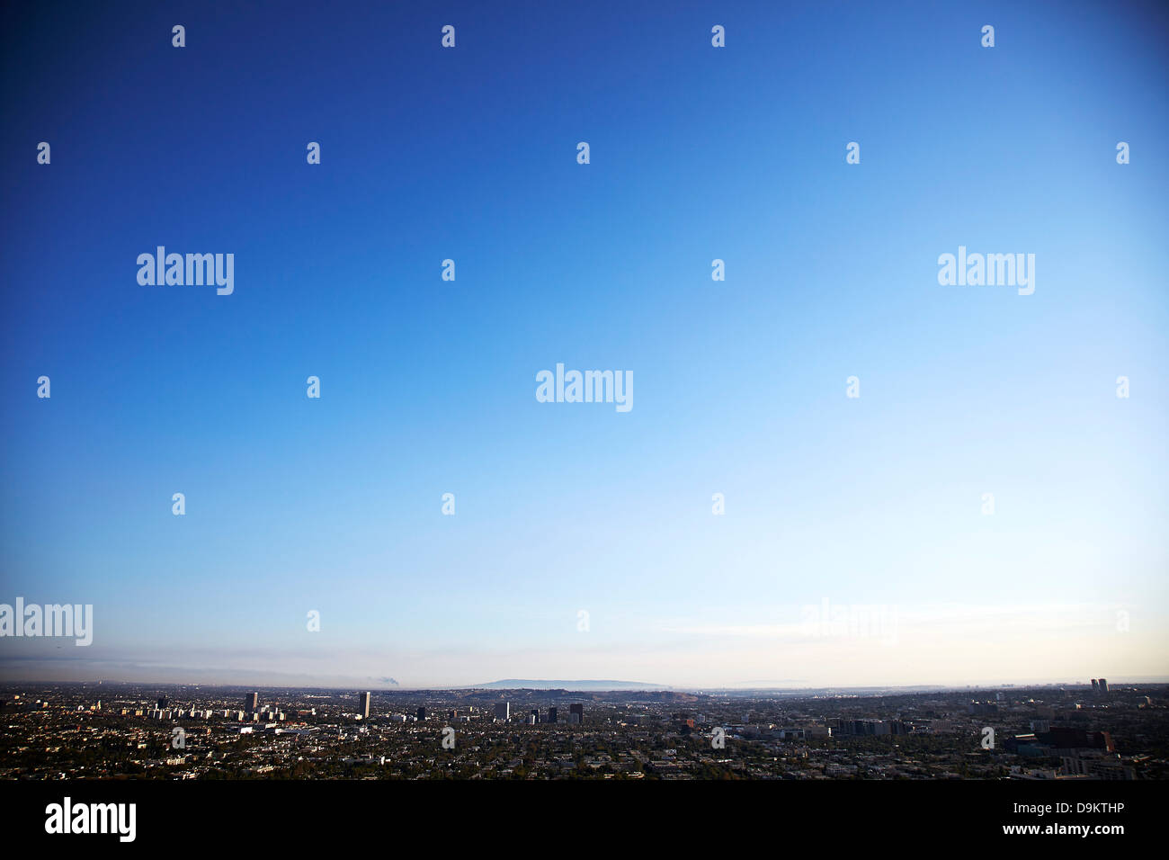 Cityscape and clear blue sky, Los Angeles, California, USA Stock Photo ...