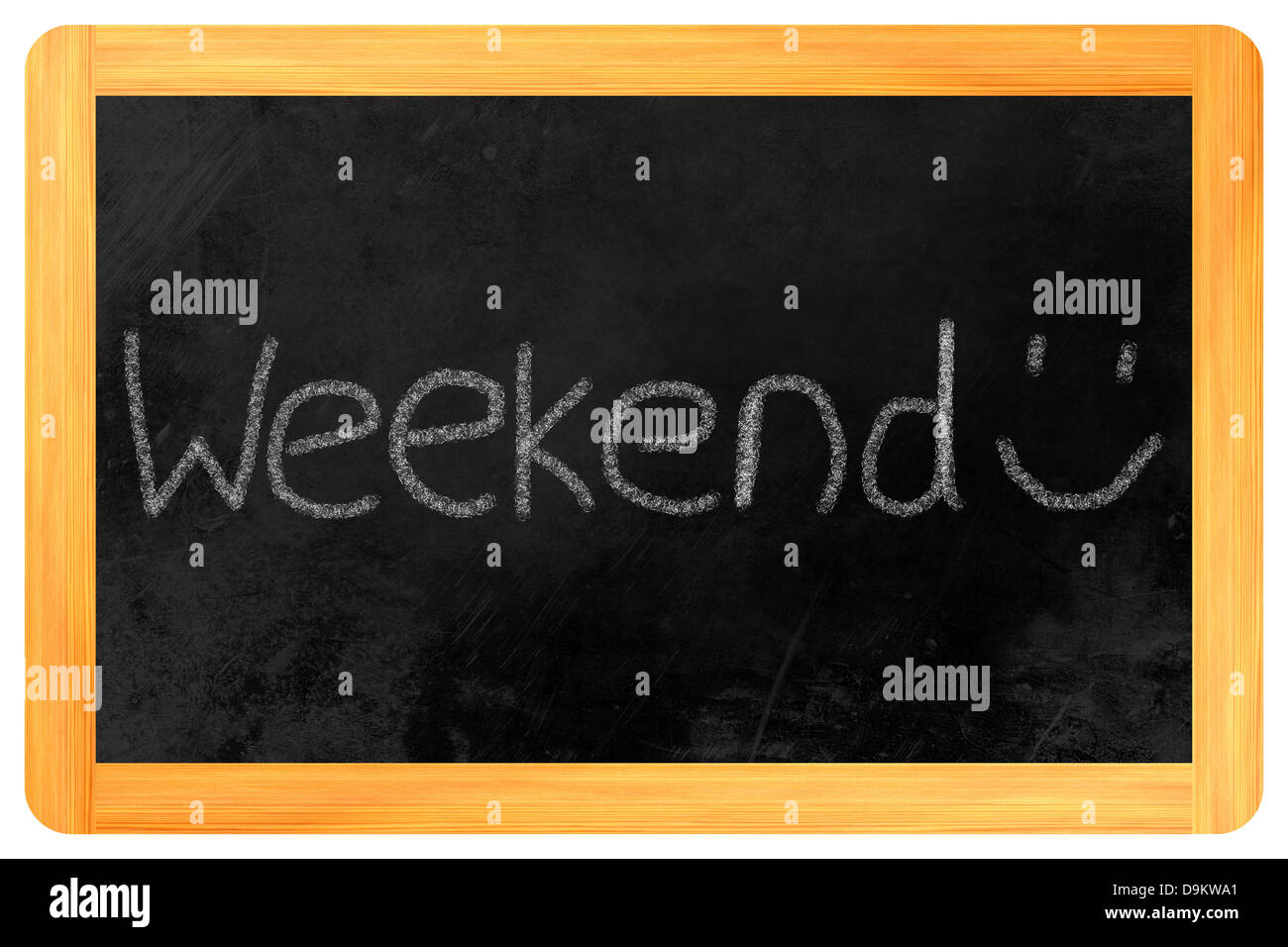 weekend written on a blackboard Stock Photo - Alamy