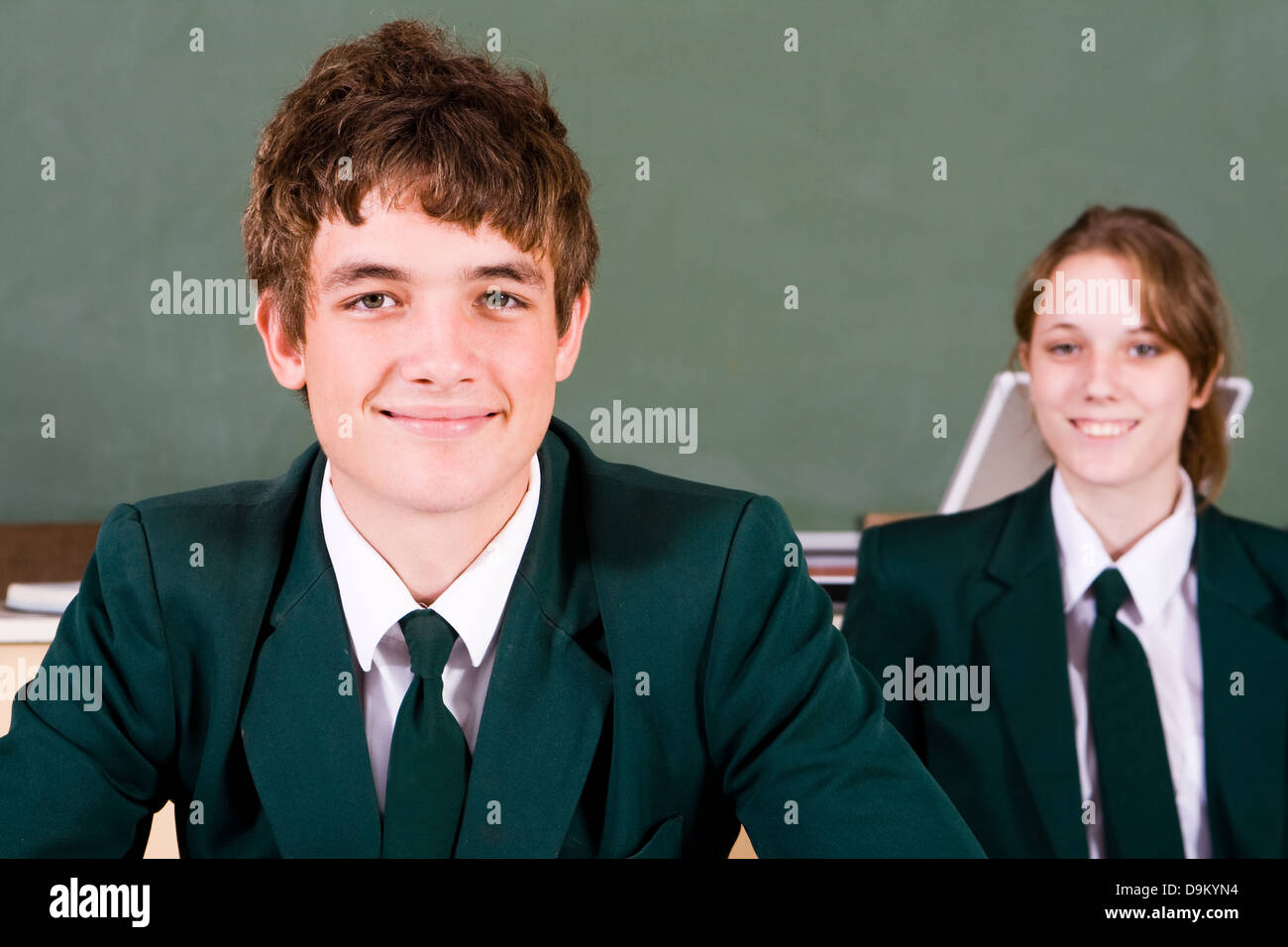 two high school students in classroom Stock Photo - Alamy