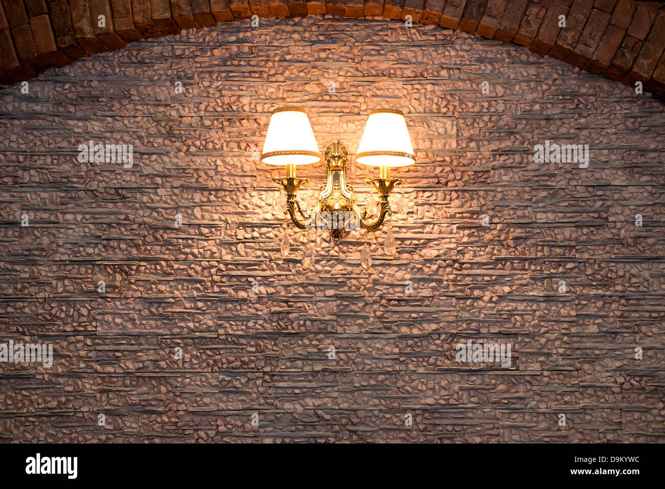 The interior, a torch on the wall Stock Photo - Alamy