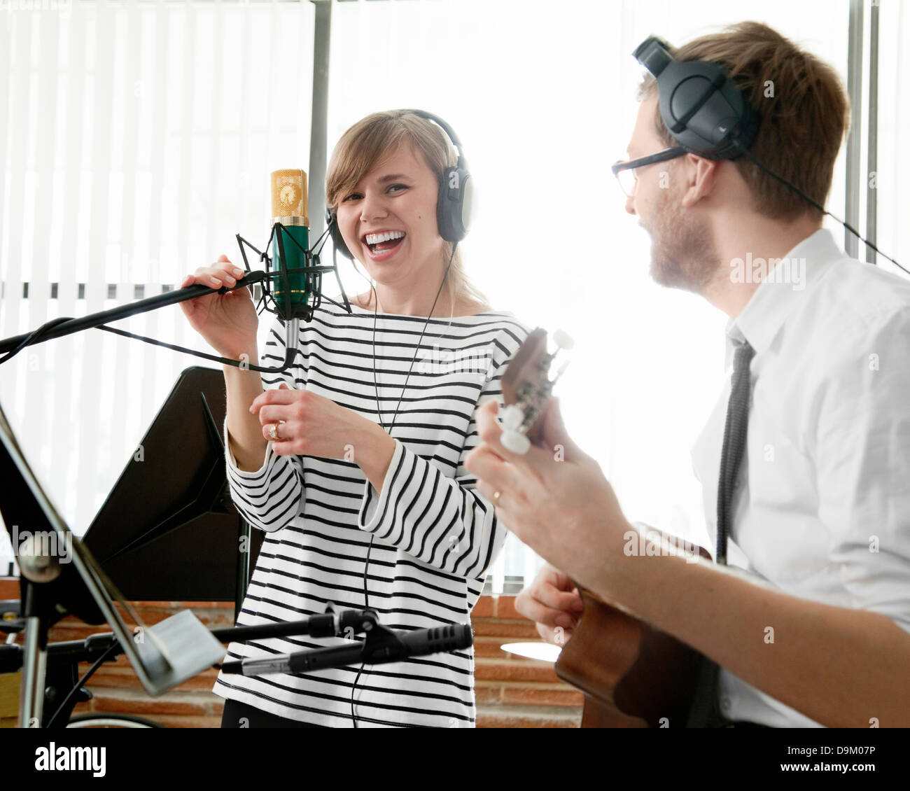 Two musicians in recording studio hi-res stock photography and images ...