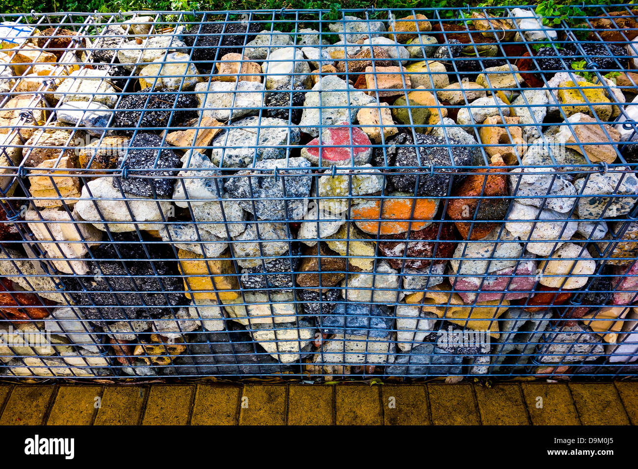 Retaining wall with colored rocks at Gallery of Western Australia Stock ...
