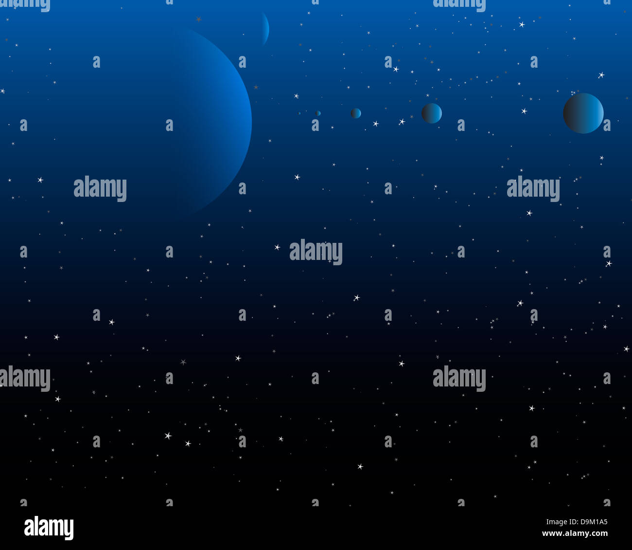 Night space sky with stars and a planet system Stock Photo - Alamy