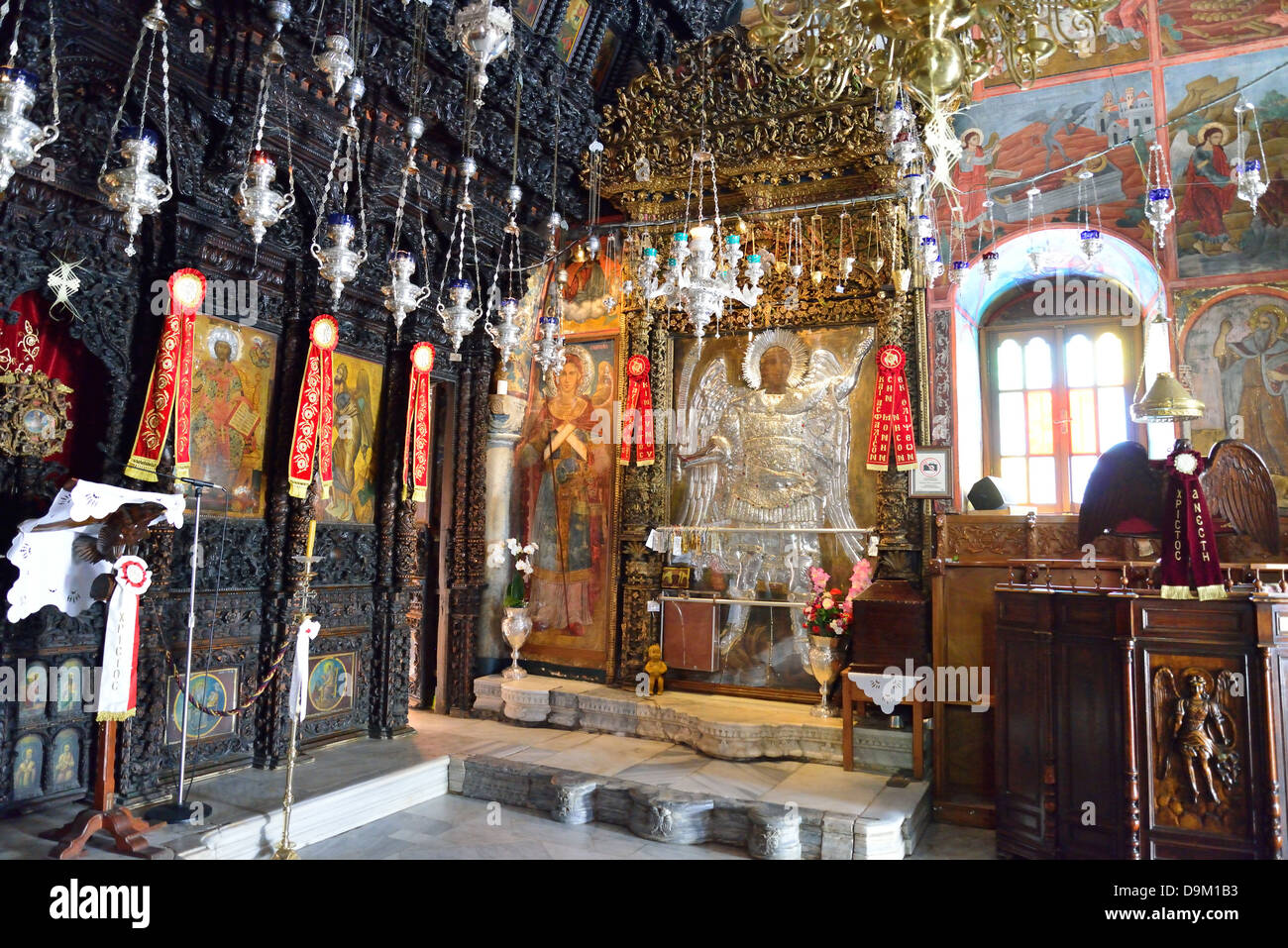 Interior of The Monastery of St Michael at Panormitis, Symi (Simi ...