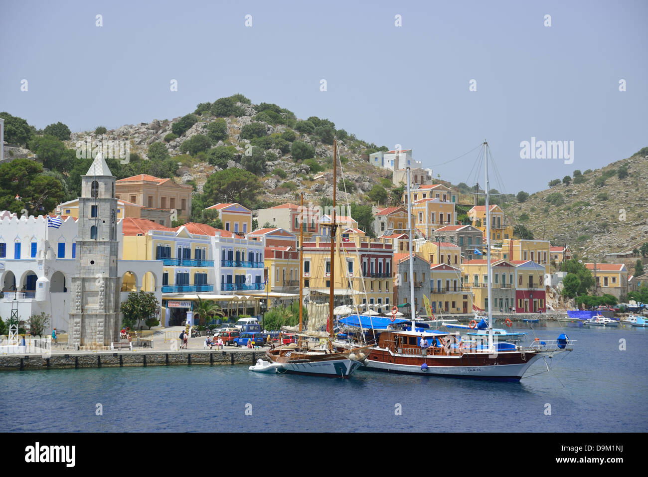 Waterfront, Symi (Simi), Rhodes (Rodos) Region, The Dodecanese, South ...