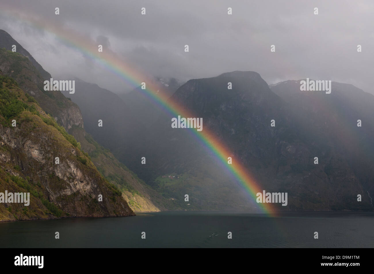 A photograph of a Rainbow in the Fjords near to Flam, Norway Stock ...